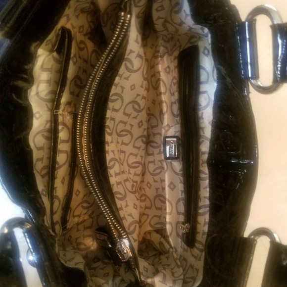 Guess | Bags | Guess Handbag Purse Large Black Silver | Poshmark